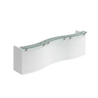 China Modern White Beauty Salon Reception Desk featuring Custom Sizes Paint Board and Glas for sale