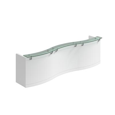 China Modern White Beauty Salon Reception Desk featuring Custom Sizes Paint Board and Glas for sale