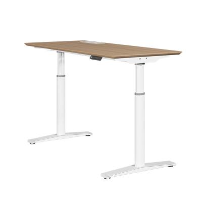 China Melamine Board Materials Standing Table Electric Height Adjustable Computer Desk for sale