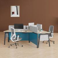 China Modern Open Modular Workstation Office Desk 2 3 4 Person Office Wooden Staff Table for sale