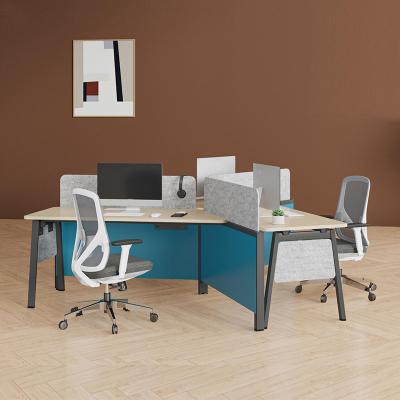 China Modern Open Modular Workstation Office Desk 2 3 4 Person Office Wooden Staff Table for sale