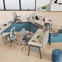 China Modern Open Modular Workstation Office Desk 2 3 4 Person Office Wooden Staff Table for sale