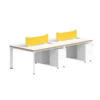 China White Modern 4 Person Workstation Desk Modular Wood Office Table With Cabinet for sale