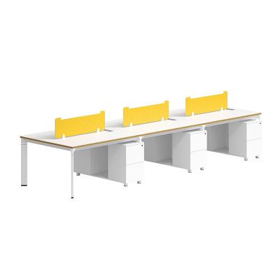 China White Modern 4 Person Workstation Desk Modular Wood Office Table With Cabinet for sale