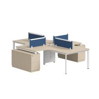 China Customized Wood 8 People Office Desk Shared Modern Partner Workstation for sale