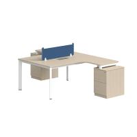 China Customized Wood 8 People Office Desk Shared Modern Partner Workstation for sale