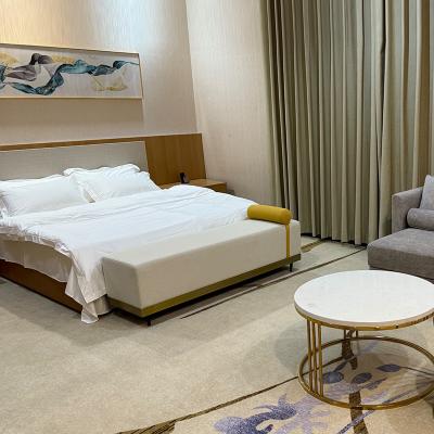 China Luxury 5 Star Hotel Custom Size Bed Wooden Modern Hotel Bedroom Sets for sale