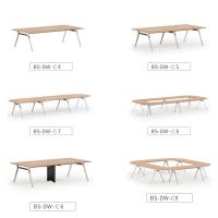China New Office Workstations Modular Office Wooden Table 4 People Desk With Partition for sale