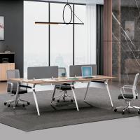 China New Office Workstations Modular Office Wooden Table 4 People Desk With Partition for sale