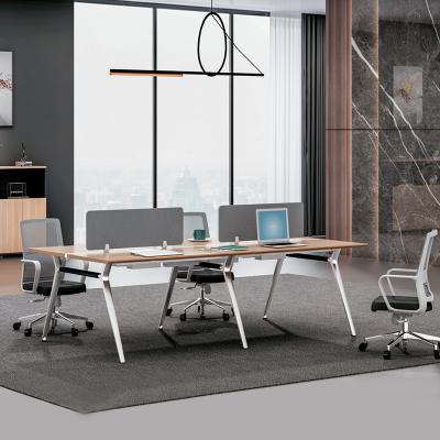 China New Office Workstations Modular Office Wooden Table 4 People Desk With Partition for sale