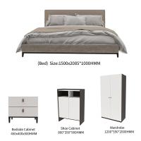 China China Manufacturer Contemporary Apartment Bedroom Furniture Bed Wardrobe Desk Combination for sale
