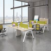 China Customizable MDF 4-Person Office Workstation Desk with Metal Legs for sale