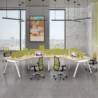 China Customizable MDF 4-Person Office Workstation Desk with Metal Legs for sale