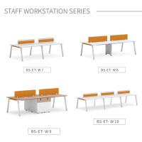 China Wooden Workstations Computer Desk 4 Seated Staff Desk Office Cubicles Zoned Workstations for sale