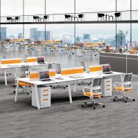 China Wooden Workstations Computer Desk 4 Seated Staff Desk Office Cubicles Zoned Workstations for sale