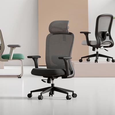 China Black Executive Rolling Adjustable Task Mesh Ergonomic Desk Chair With Lumbar Support for sale