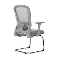 China High Quality Metal Legs Gray Mesh Office Ergonomic Chair Without Wheels for sale