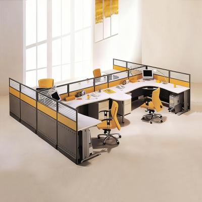 China Customized Modular 4 Person Office Partition Table Luxury Workstation For Office Use for sale
