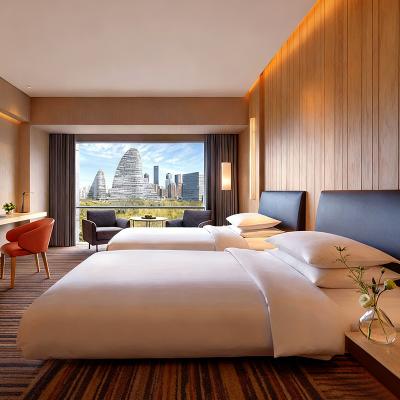 China Modern 5 Star Hotel Room Project Furniture Packages Modern Double Hotel Bed for sale
