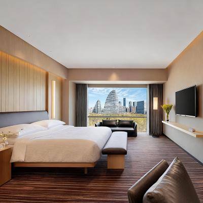 China Commercial Hotel Style Double Bed Hotel Project Furniture for Hotel Bed Room for sale