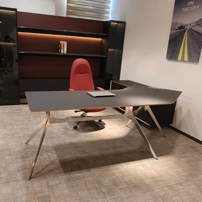 China Black Luxury Executive Office Desk For Boss or CEO MDF And MFC Wood Office Furniture for sale