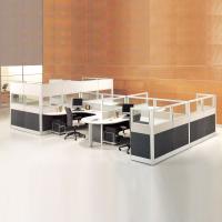 China Customized Size Office Workstation with Melamine Board Desktop and Aluminum Frame Modular Office Furniture for sale