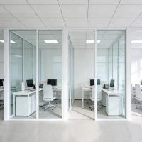 China Modern Style Aluminum Glass Clear Transparent Glass Partition Wall for Office for sale