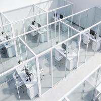 China Modern Style Aluminum Glass Clear Transparent Glass Partition Wall for Office for sale