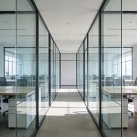China Office Partition Aluminium Profile Transparent Glass Office Divider Partition Wall for sale