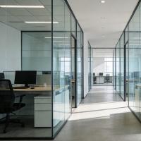 China Modern Black Transparent Glass Office Partitions Wall for Meeting Rooms and School for sale