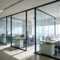 China Modern Black Transparent Glass Office Partitions Wall for Meeting Rooms and School for sale