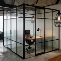 China Modern Black Transparent Glass Office Partitions Wall for Meeting Rooms and School for sale