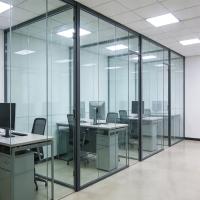 China Office Partition Aluminium Profile Transparent Glass Office Divider Partition Wall for sale