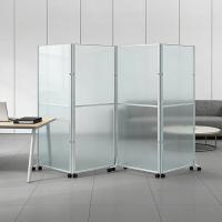 China Modern Foldable Room Dividers Acrylic Office Table Partition Wall With Wheel for sale
