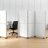 China White Wooden Portable Folding Office Room Divider Screen Office Partition for sale