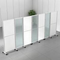 China Modern Foldable Room Dividers Acrylic Office Table Partition Wall With Wheel for sale
