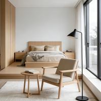 China Wholesale Luxury Hotel Bedroom Furniture Set Wood 5 Star Hotel Bed With Bedside Table for sale