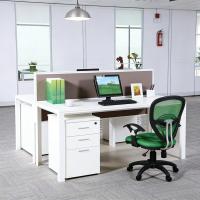 China Office Project Furniture Custom White And Pink 4 Person Modular Office Workstations for sale