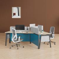 China Customized Size Office Workstation with Melamine Board Desktop and Aluminum Frame Modular Office Furniture for sale