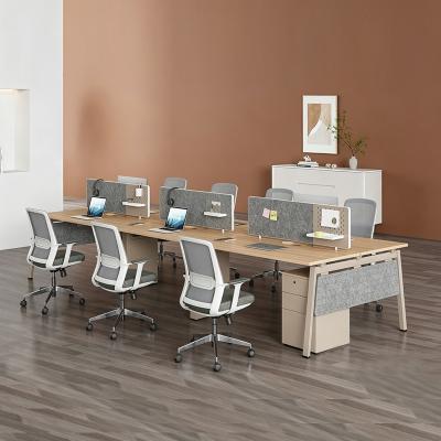 China Customized Size Office Workstation with Melamine Board Desktop and Aluminum Frame Modular Office Furniture for sale