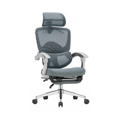 China Luxury Home Office High Back Executive Ergonomic Mesh Chair With Adjustable Headrest Footrest for sale