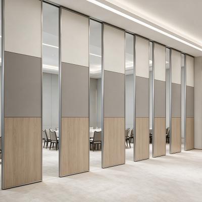 China Modern Sliding Wall Partition Wood Melamine Board Movable Panels for Office and Hall for sale