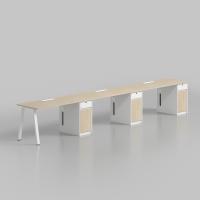 China Modern Modular 4 6 Seater Office Workstation Commercial Staff Office Desk with Privacy Screen Partition for sale