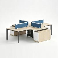 China Modular Office Workstation Desk 4 to 6 Seater with Privacy Screen Partition for Flexible Office Layouts for sale