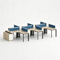 China Modular Office Workstation Desk 4 to 6 Seater with Privacy Screen Partition for Flexible Office Layouts for sale