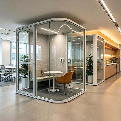 China Customized Size Modular Glass Office Partition System with Soundproofing Strips and Powder-Coated Aluminum Frame for sale
