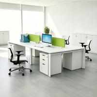 China BS-WT48 Modular Office Table with Melamine Board Green Fabric Partition and Cable Management for sale