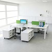 China BS-WT48 Modular Office Table with Melamine Board Green Fabric Partition and Cable Management for sale