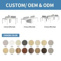 China Modular Workstation Desk with 25mm Thick Desktop and 2 4 6 Seater Configurations in Melamine Board for sale