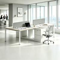 China Modular Workstations Office Workstation Desks with 25mm Thick Desktop and 2 4 6 Seater Configurations for sale